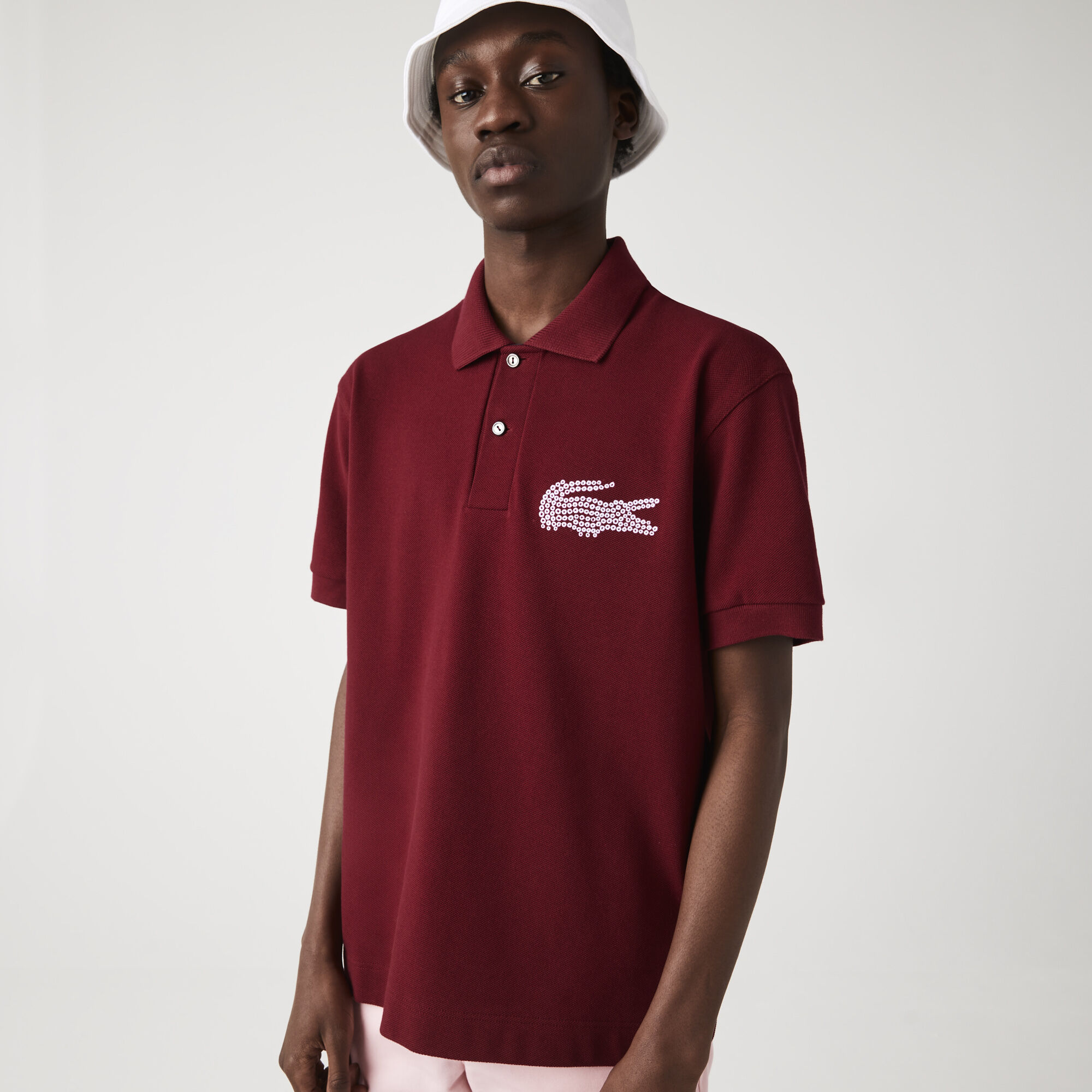 Lacoste burgundy polo shirt store
